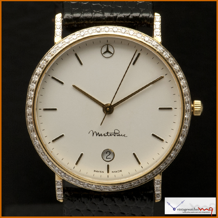 Mercedes - Benz Case 18K Yellow Gold with Diamonds Original Fact